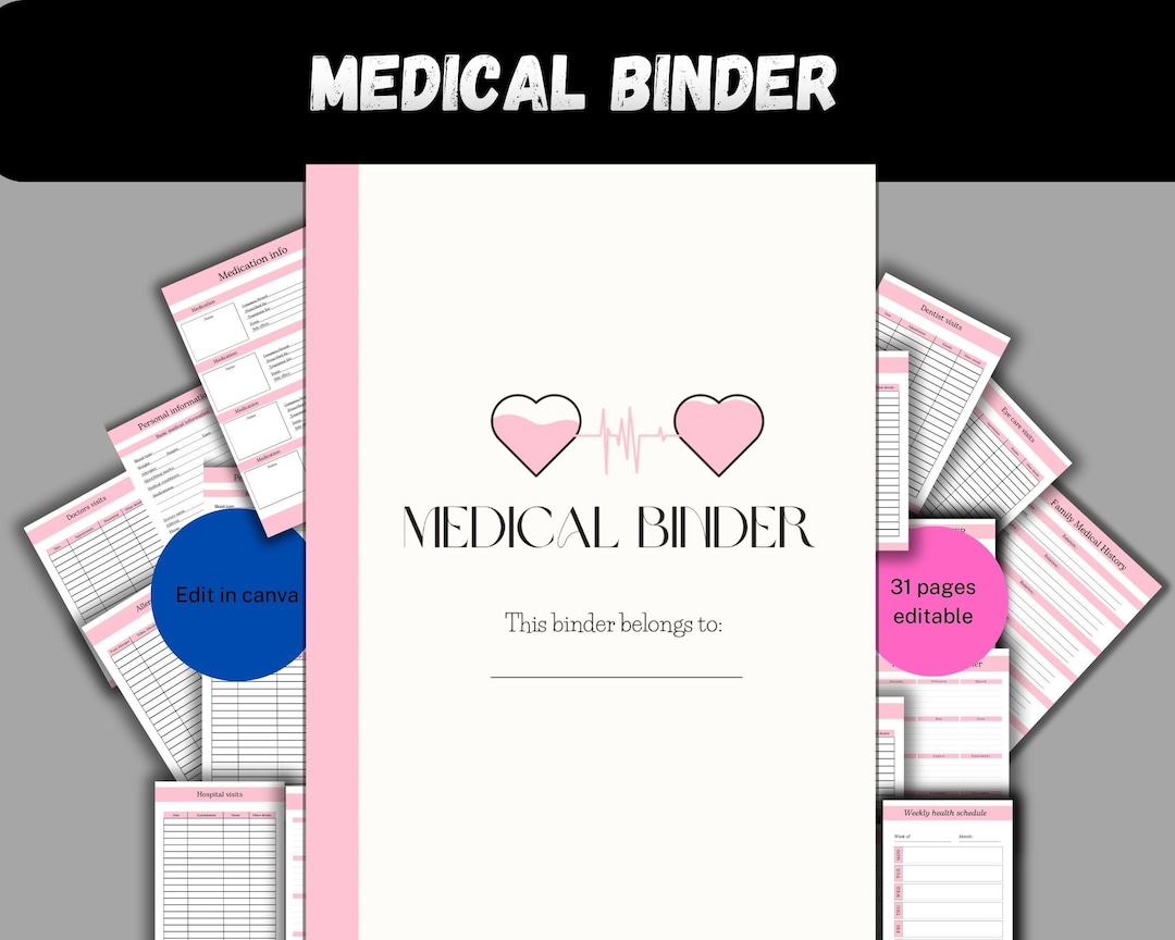 Medical Binder,medical Planner Bundle,healthcare Planner Printable ...