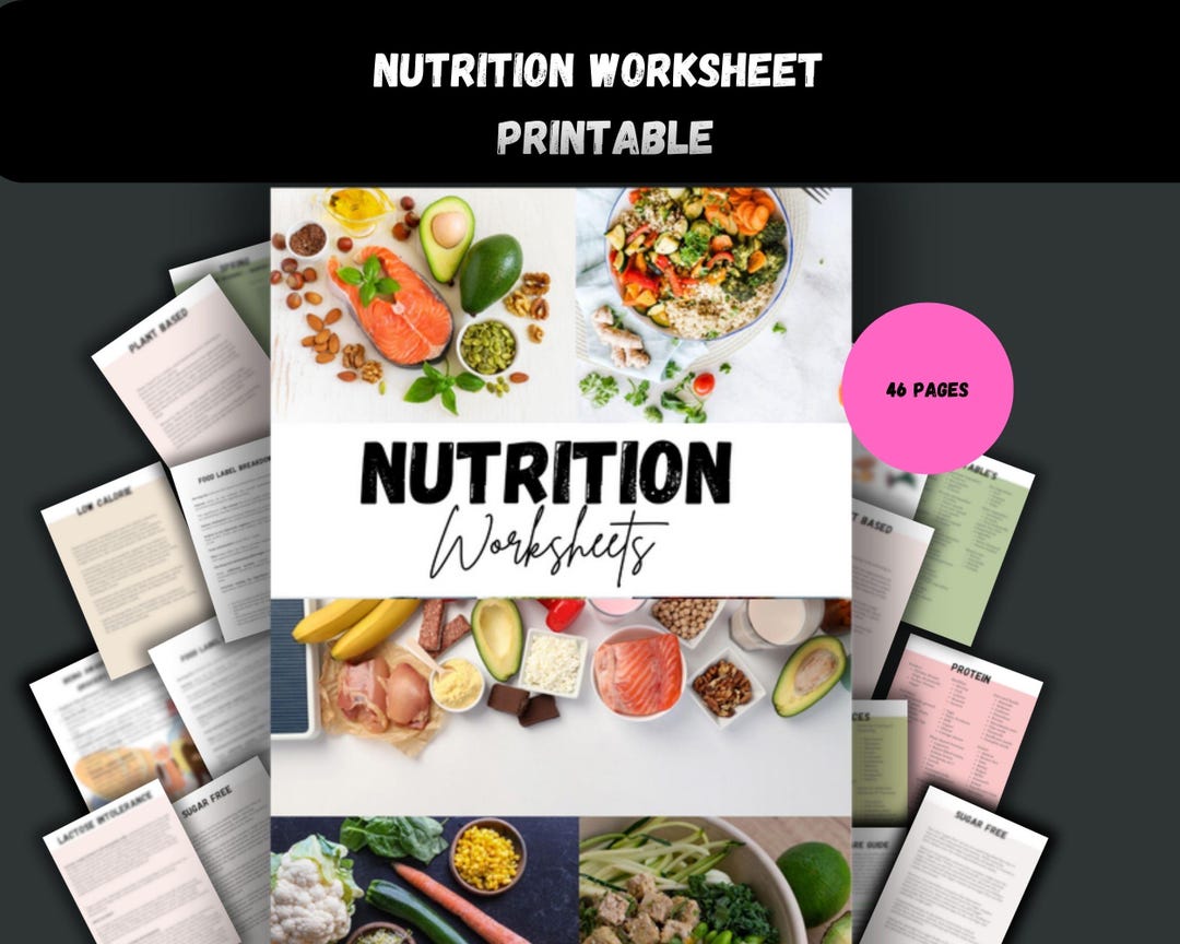 Nutrition Worksheet Printable,nutrition Guide,wellness Tools,healthy ...