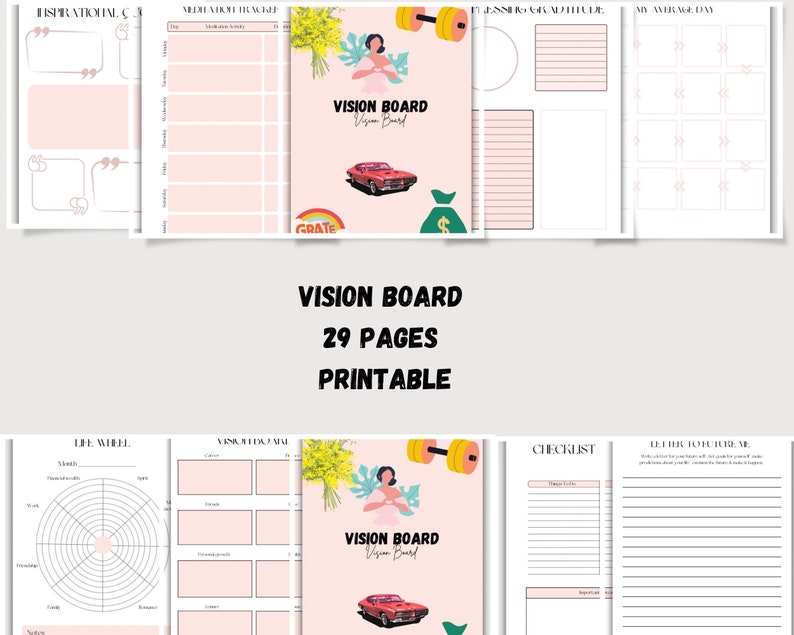 Vision Board ,vision Board Kit, Vision Board Workbook,goal Setting ...
