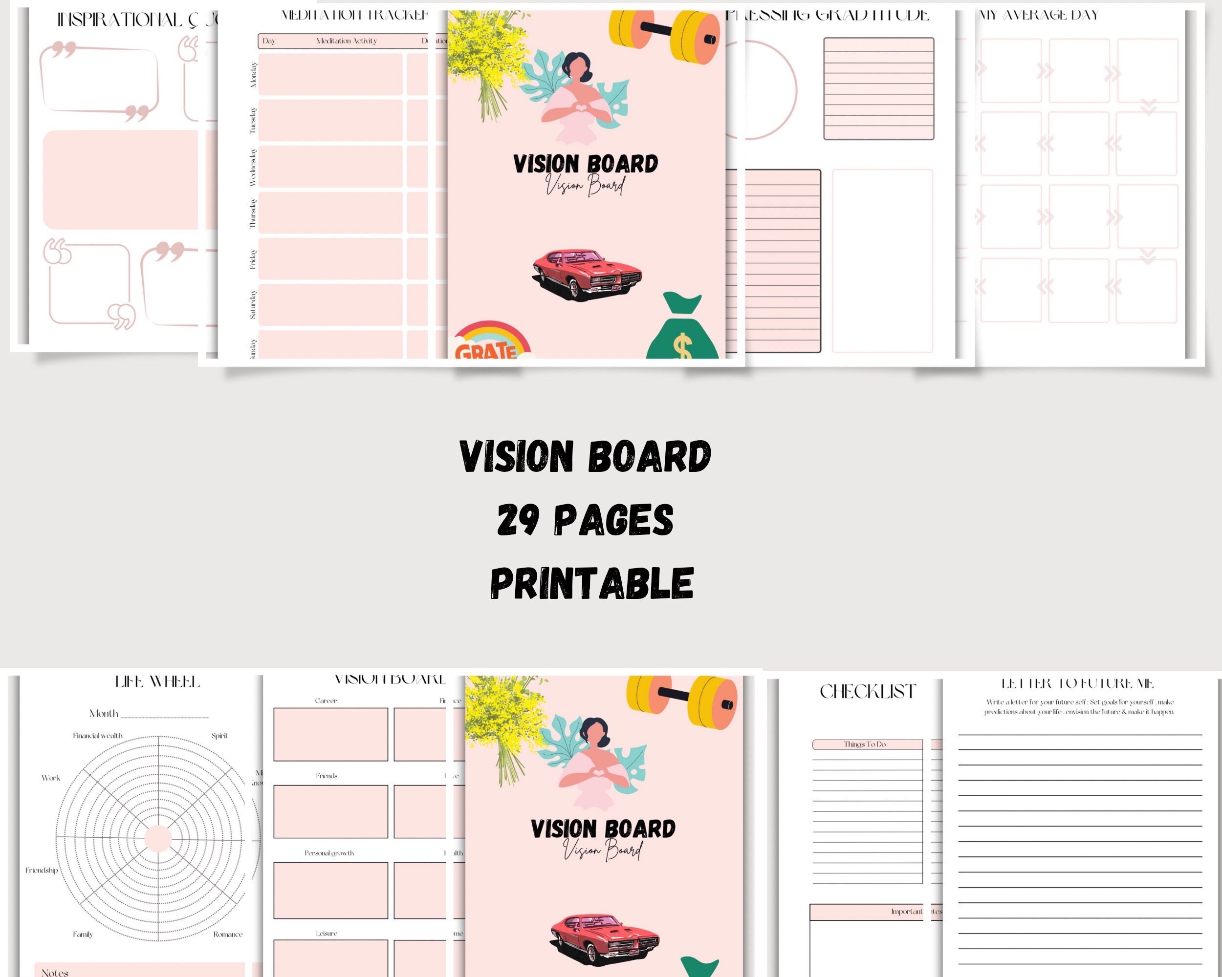 Vision Board Printable ,vision Board Planner,vision Board Kit, Vision ...