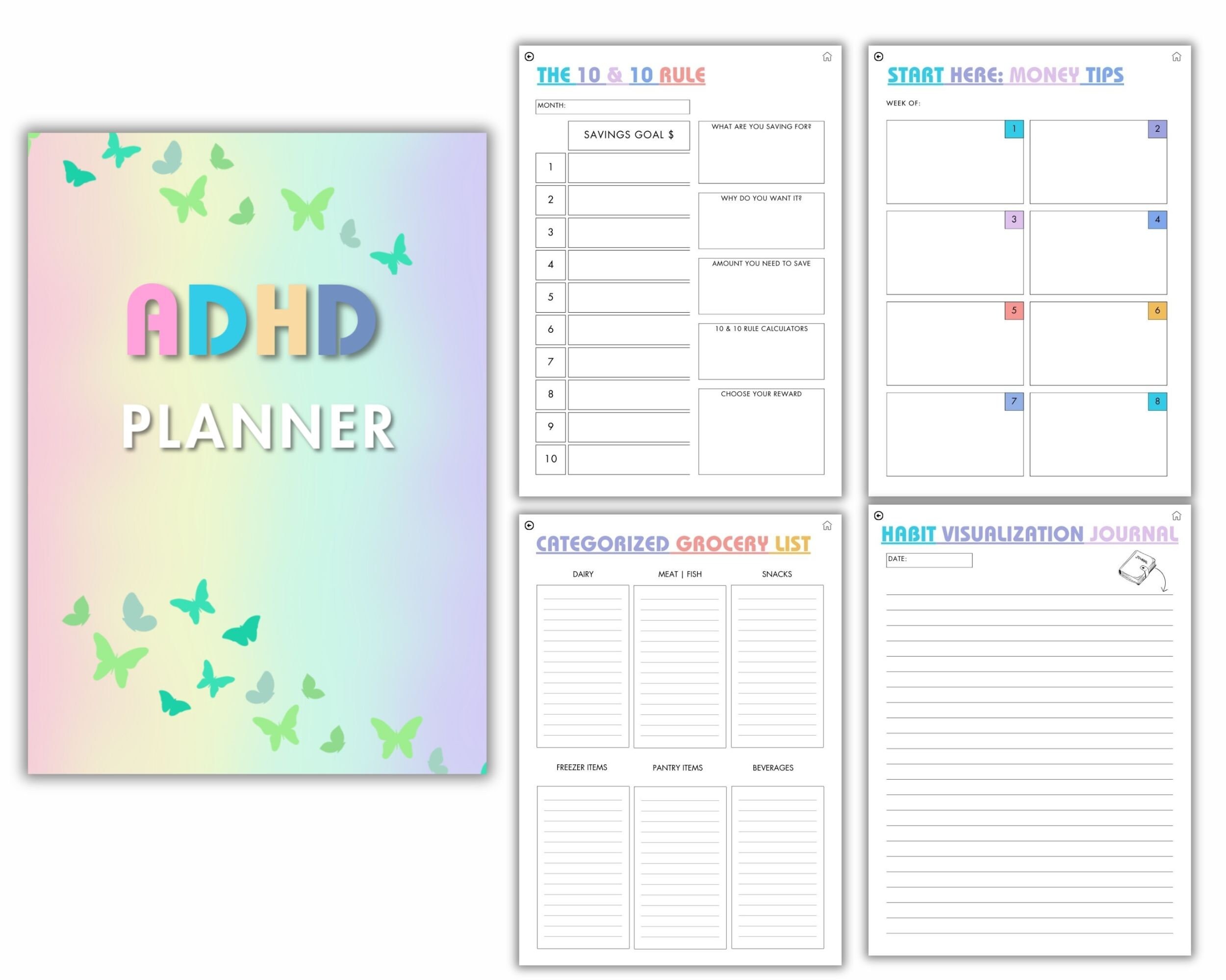 ADHD Planner Adult,adhd Planner,adhd Planner Printable,adhd Workbook ...