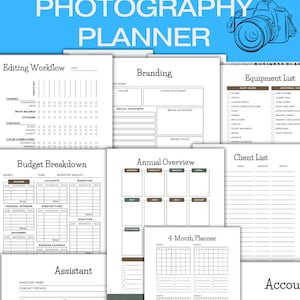 Photographer Planner| Photography Planner| Photographer Template ...
