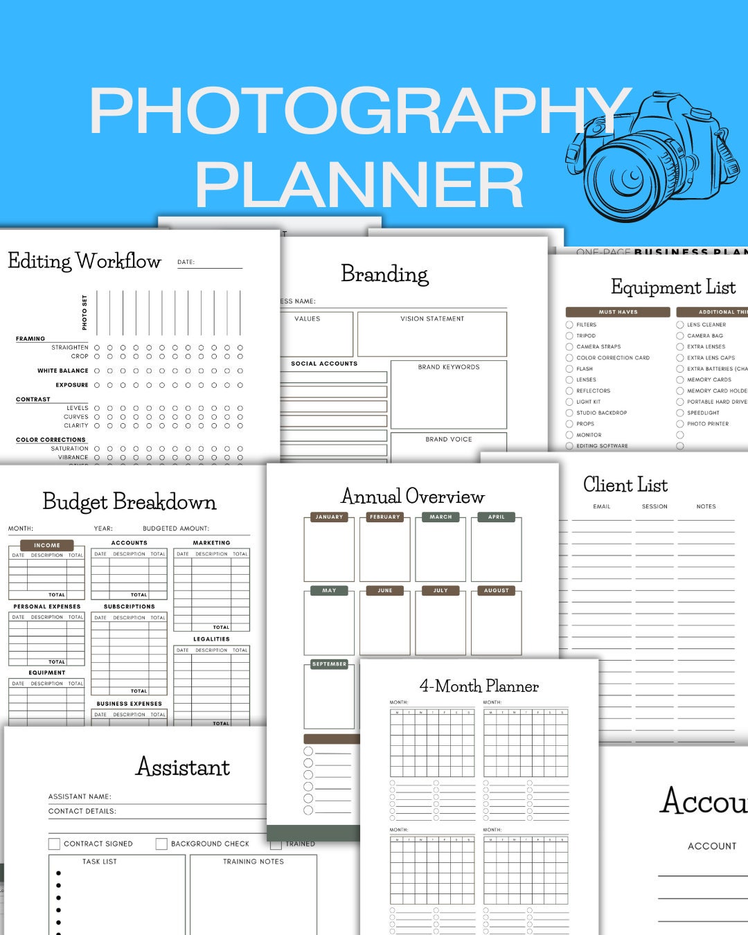 Photographer Planner Photography Planner Photographer ...