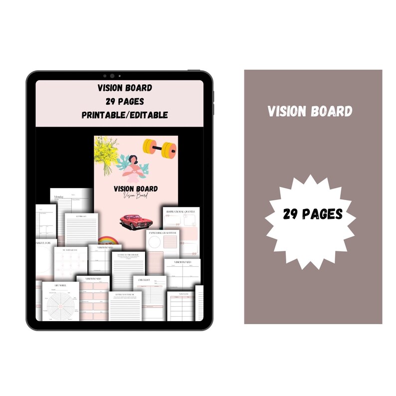 Vision Board ,vision Board Kit, Vision Board Editable,vision Board ...