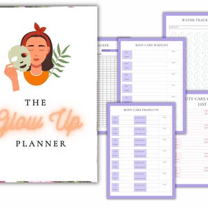 Glow up Planner, Printable Glow up Planner, Self Care Planner, Skincare ...
