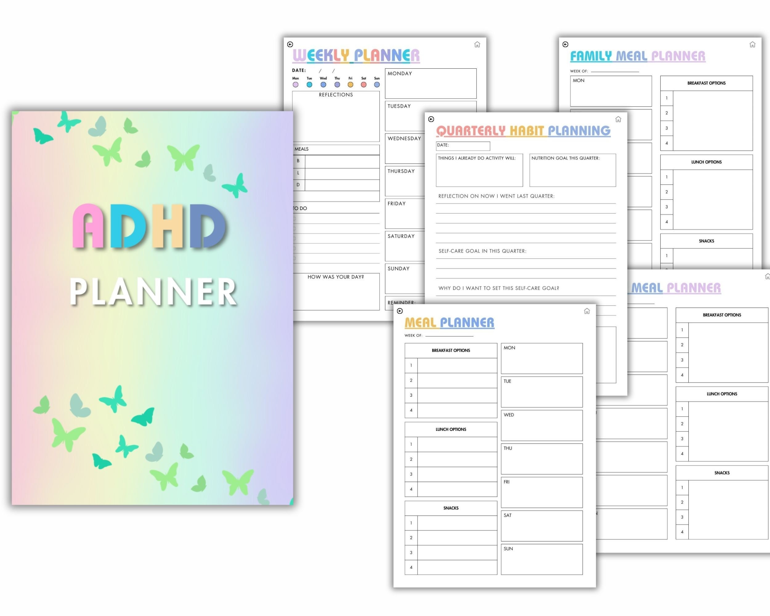ADHD Planner: Printable Adult Workbook & Journal (digital) - Etsy