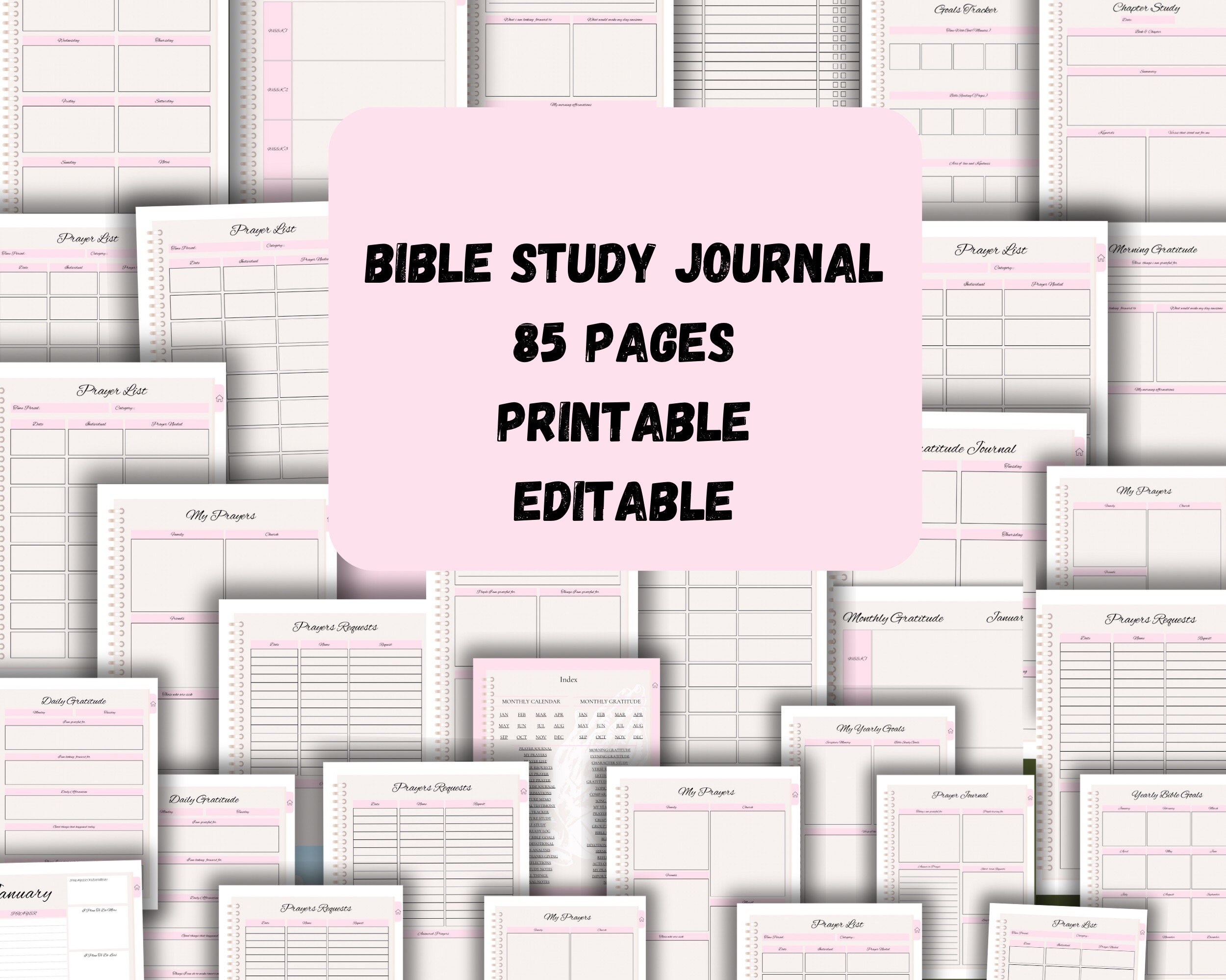 Bible Study Journal,prayer Journal, Editable Bible Study Planner,faith ...