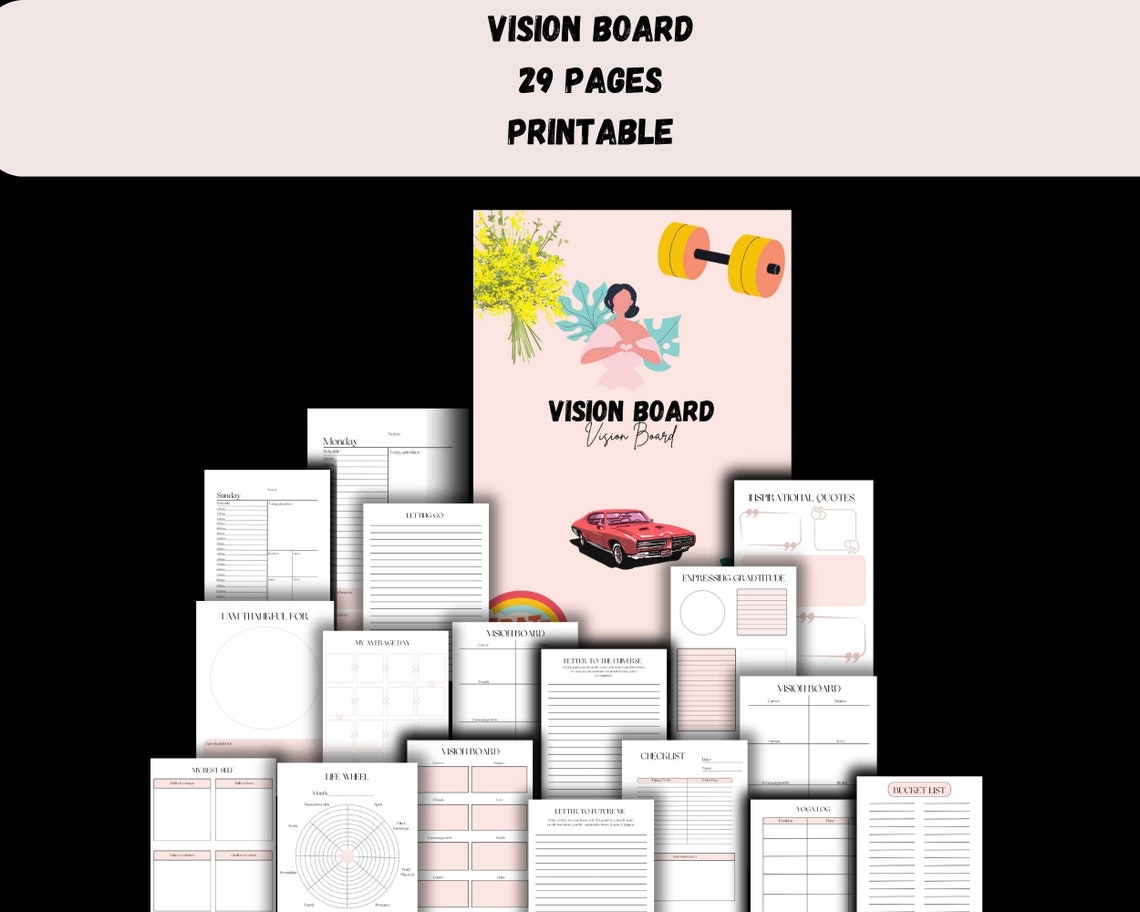 Vision Board ,vision Board Kit, Vision Board Workbook,goal Setting ...