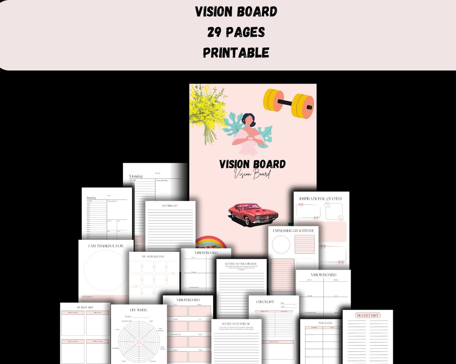 Vision Board Printable ,vision Board Planner,vision Board Kit, Vision ...