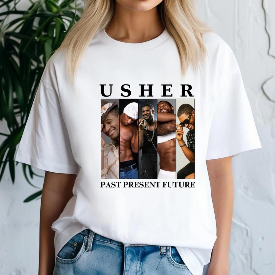 Usher Tee, Vintage Past Present Future, Usher Tour Tee, Usher Merch ...