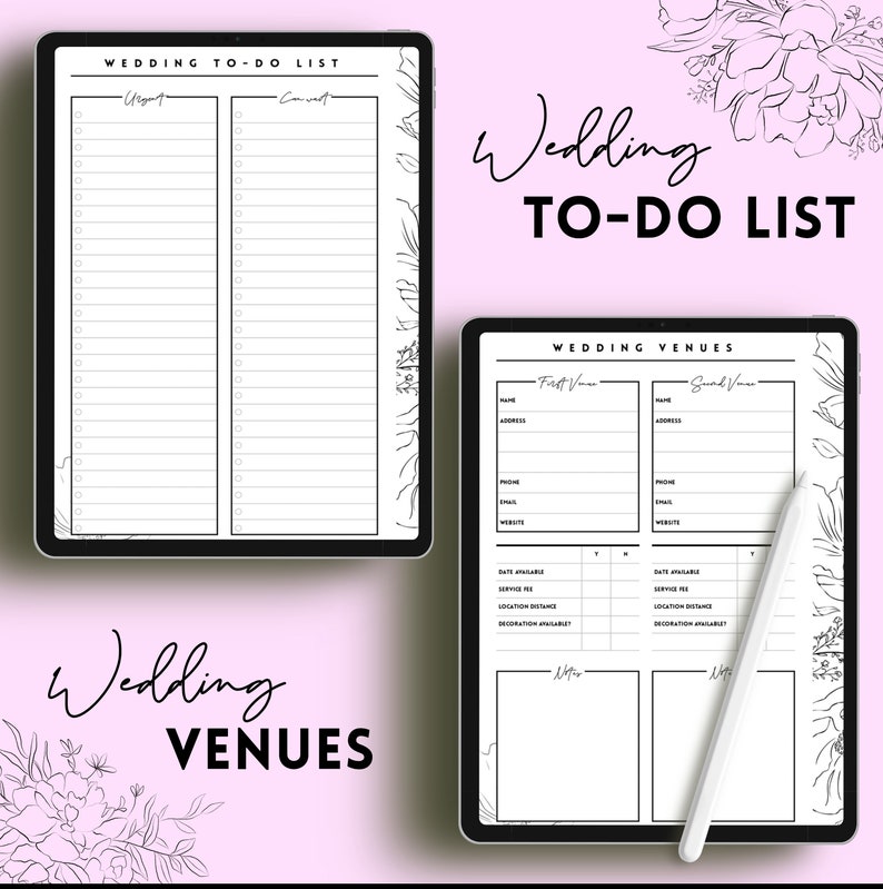 Ultimate Wedding Planner Bundle, Dress Plan, Seating Chart, Checklist ...