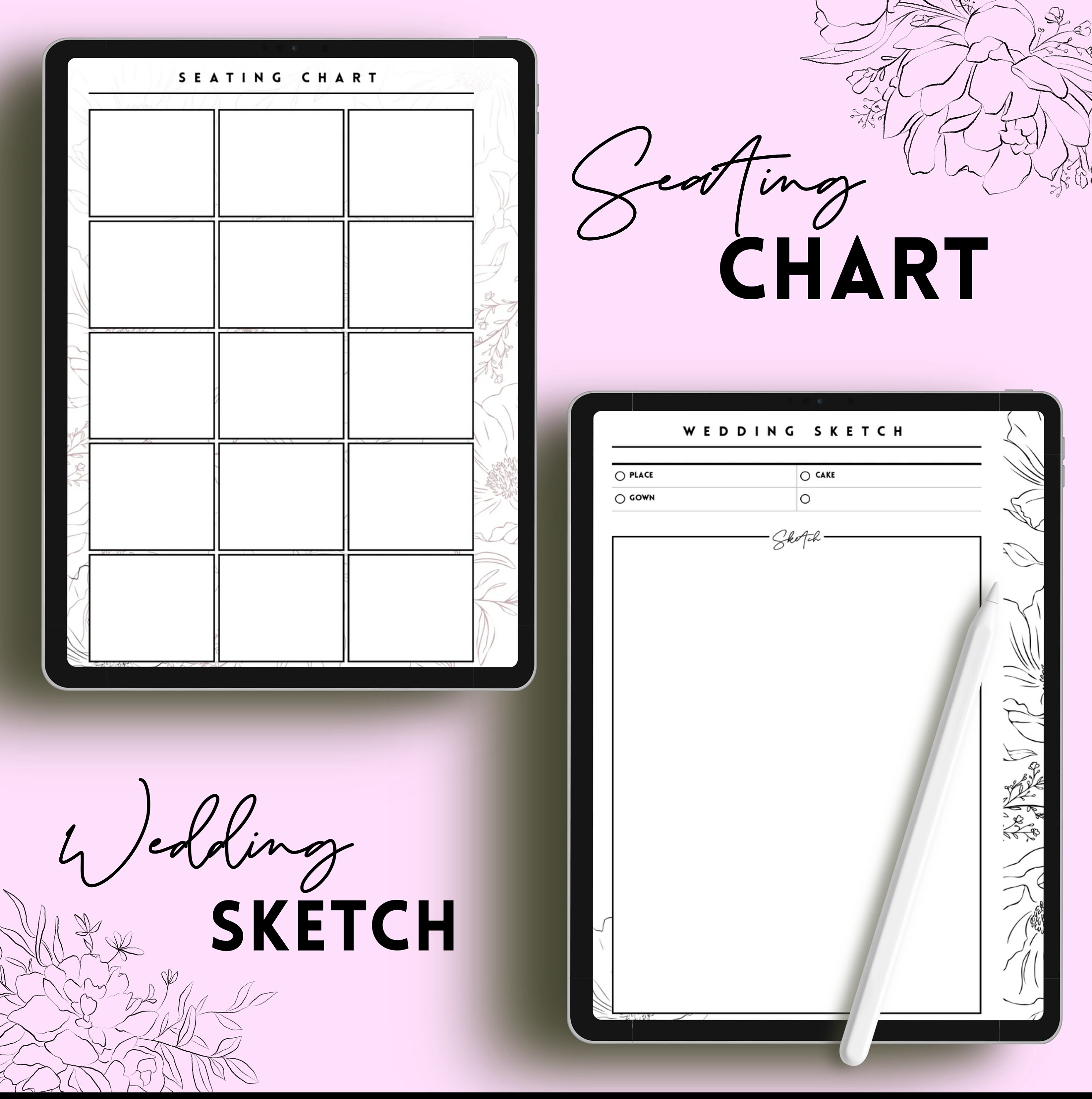 Ultimate Wedding Planner Bundle, Dress Plan, Seating Chart, Checklist ...
