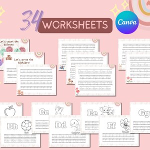 Busy Book Boho Rainbow Theme Photobook Worksheet Editable Canva ...