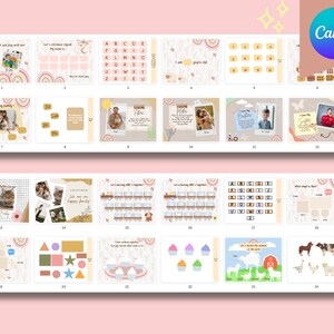 Busy Book Boho Rainbow Theme Photobook Worksheet Editable Canva ...