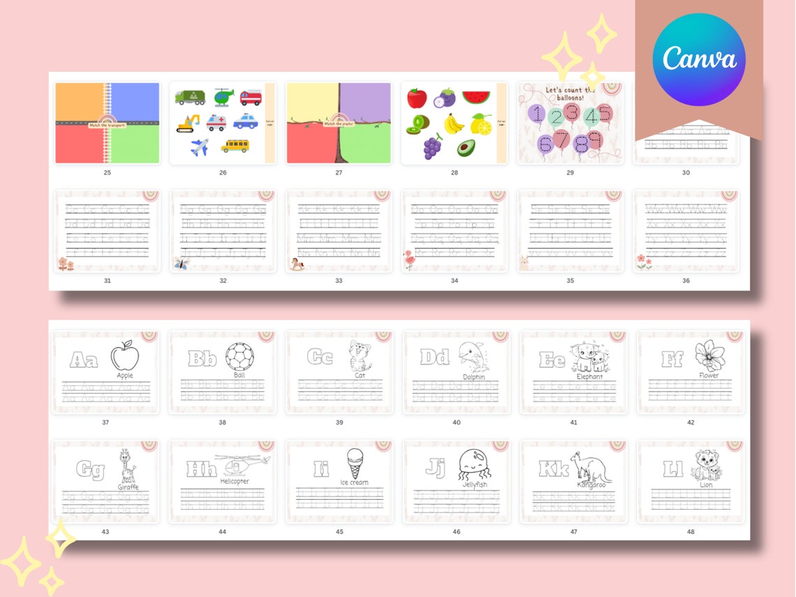 Busy Book Boho Rainbow Theme Photobook Worksheet Editable Canva ...