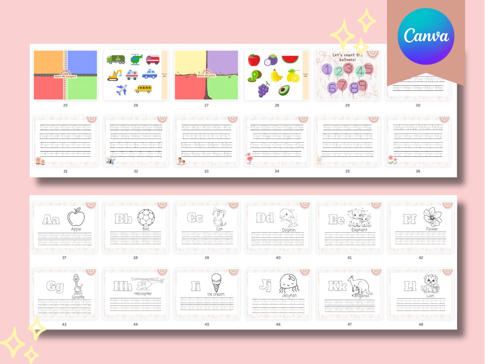 Busy Book Boho Rainbow Theme Photobook Worksheet Editable Canva ...