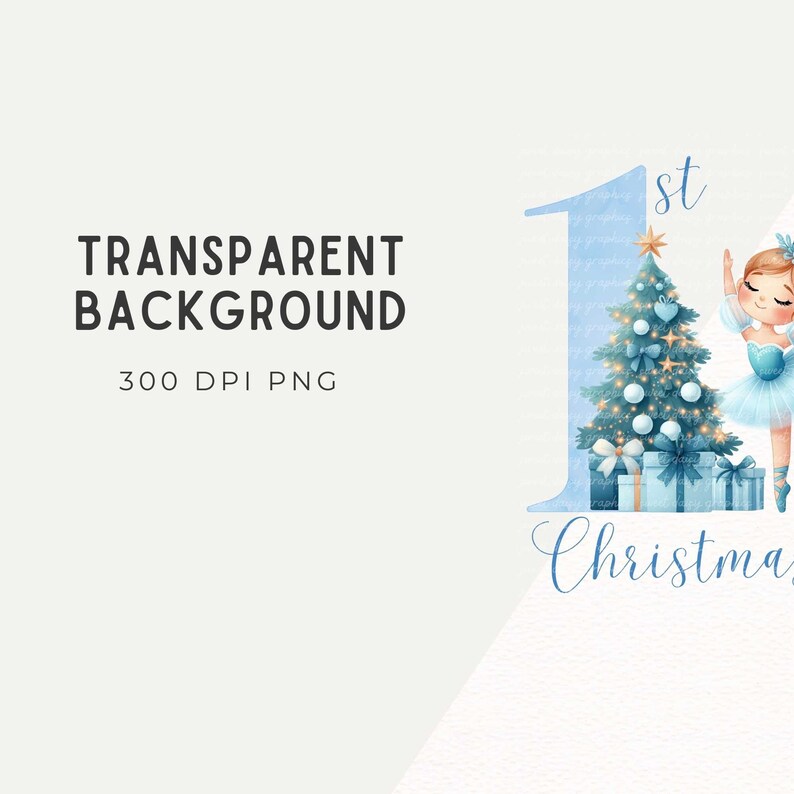 My First Christmas Clipart, Blue Christmas Ballerina PNG, Babys First ...