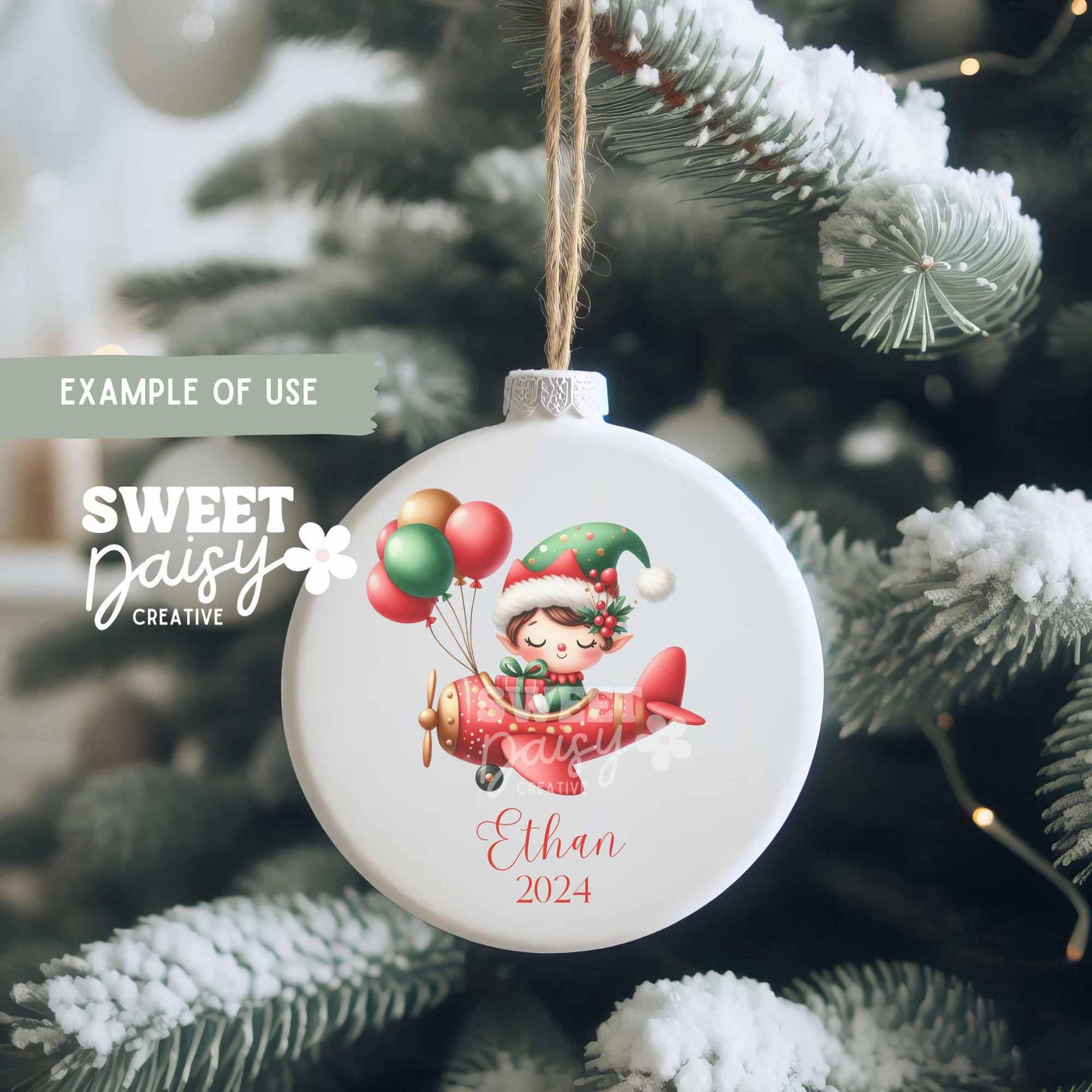 Christmas Elf Clipart, Elf on Plane Clipart, Elf Balloons, Cute ...