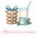 Santa Cookies Milk Clipart, Blue, Milk & Cookies for Santa PNG ...