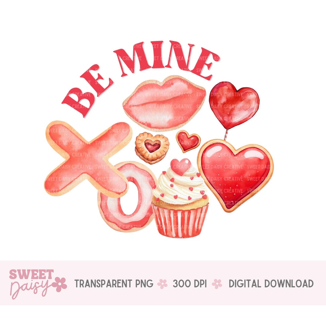Valentines Sweets Clipart, Heart Cookie PNG, Love Clipart, Be Mine PNG ...