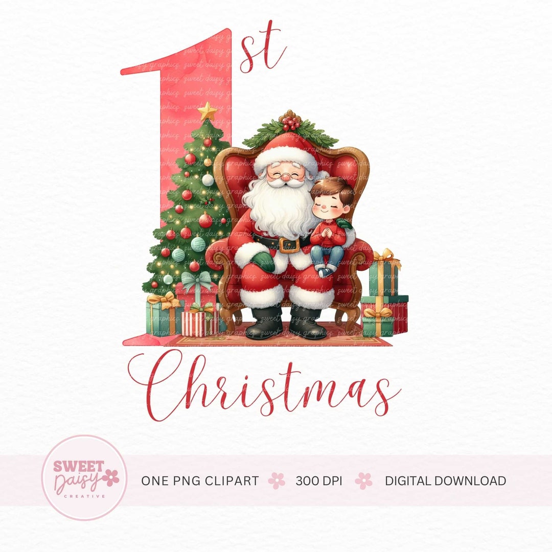 My First Christmas Clipart, Santa Clipart, Babys First Christmas ...