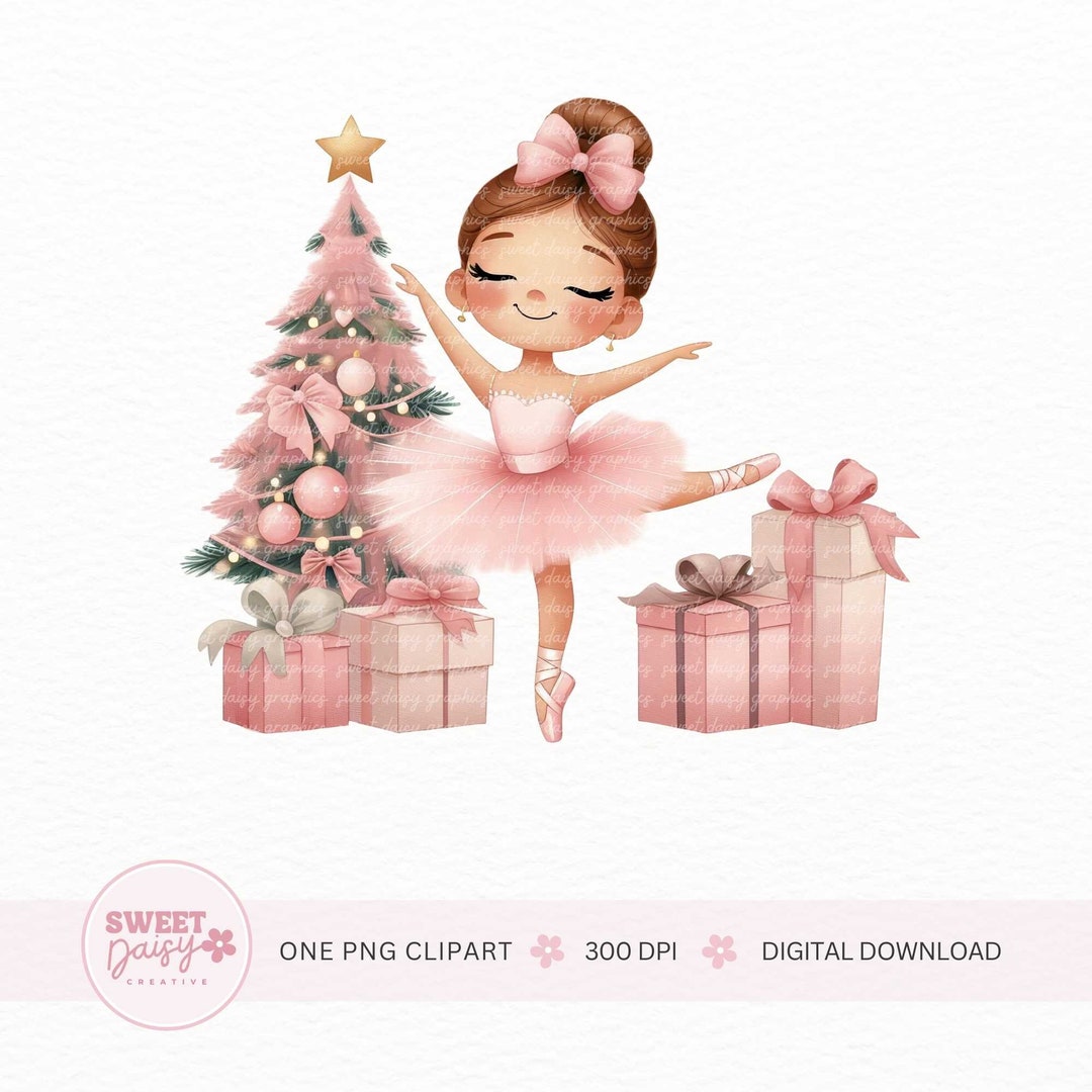 Christmas Ballerina Clipart, Pink Ballerina Png, Nutcracker Ballet ...