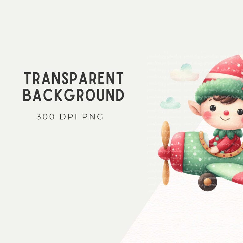 Christmas Elf Clipart, Elf on Plane Clipart, Cute Christmas Elves PNG ...