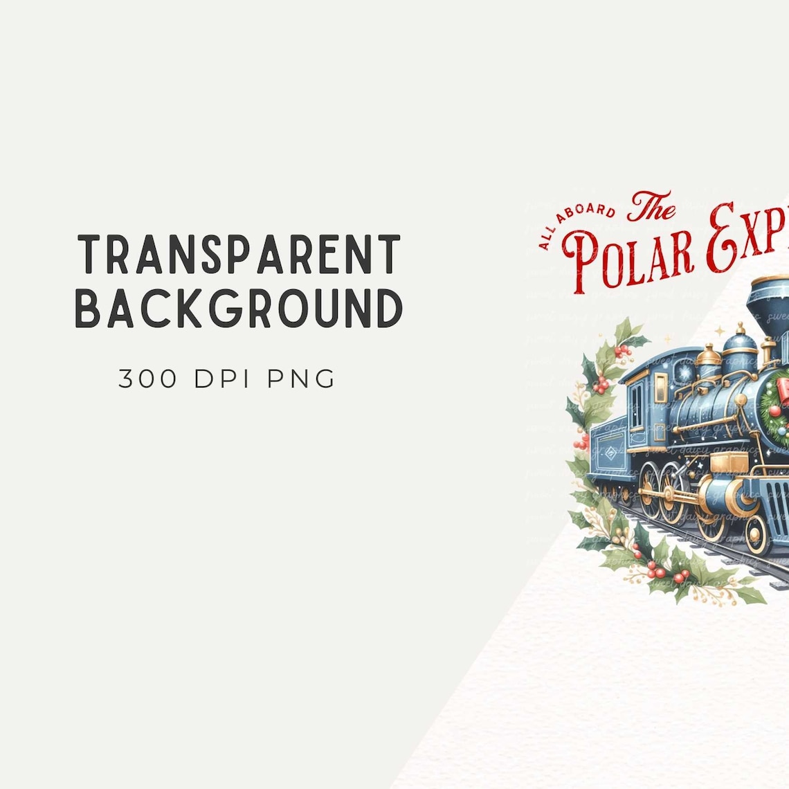 Polar Express Clipart, Christmas Train Clipart, Blue Train PNG ...