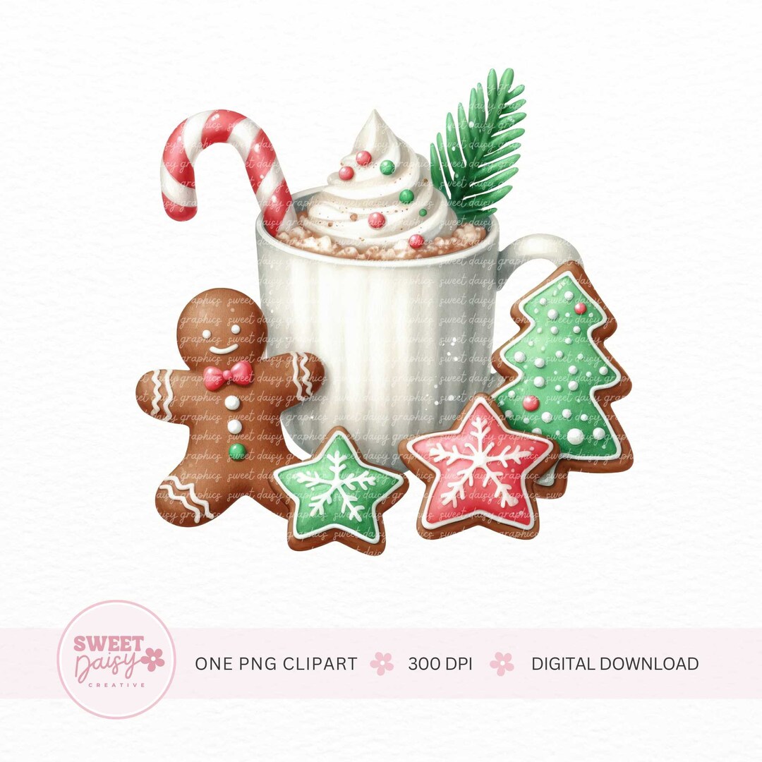 Christmas Hot Chocolate Clipart, Hot Cocoa Clipart, Cozy Mug Designs ...