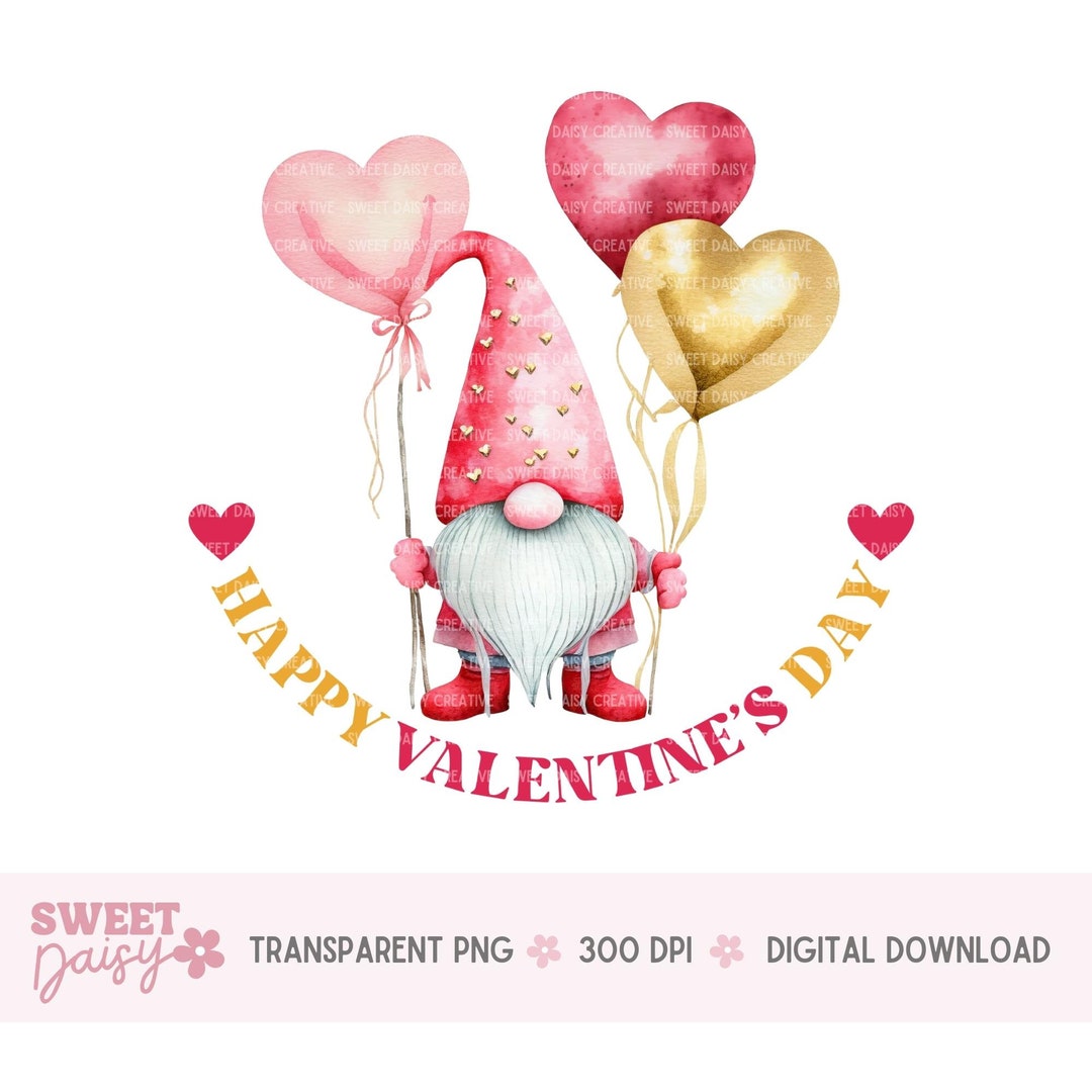Valentine Gnome Clipart, Nordic Gnome PNG, Gnome Clipart, Valentines ...