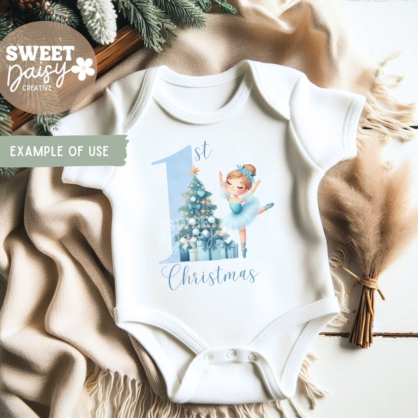 My First Christmas Clipart, Blue Christmas Ballerina PNG, Baby’s First ...