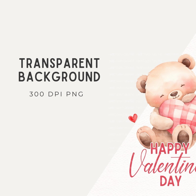 Valentine's Bear Clipart, Teddy Bear Clipart, Cute Bear PNG, Love Bears ...
