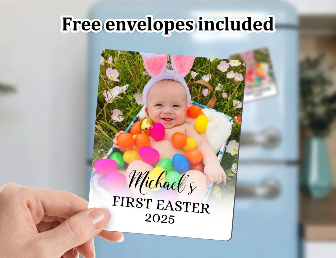 Personalized Easter Photo Fridge Magnet/baby First Easter Gift/easter ...