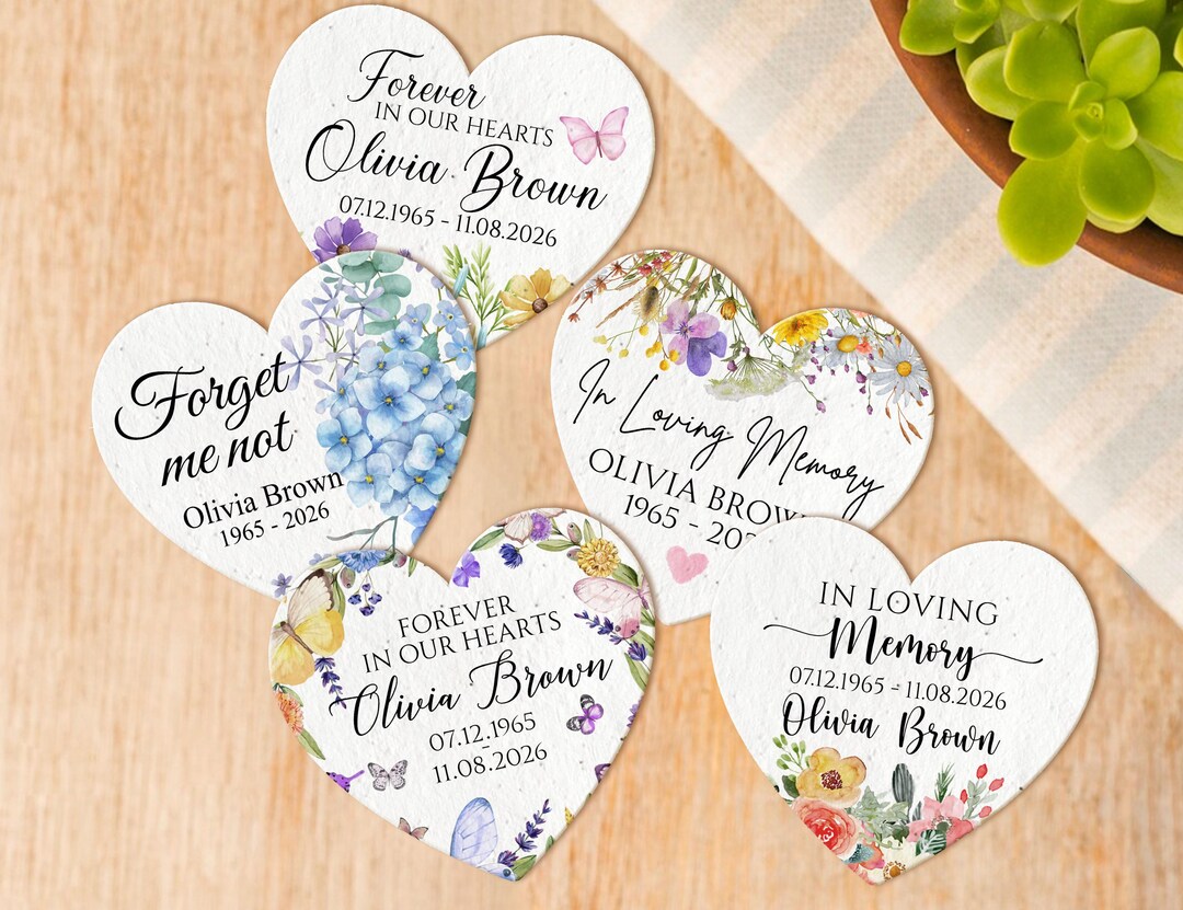 In Loving Memory Wildflower Seed Paper Bulk Custom Memorial Favors ...