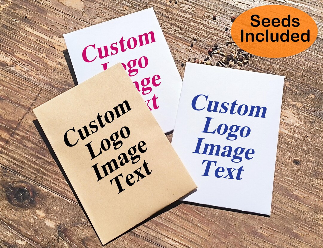 Business Logo Seed Packets Custom Logo Wildflower Seed Packets Seed Favors for Your Business ...