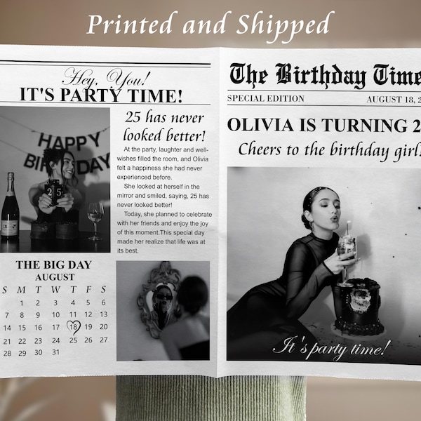 Birthday Newspaper - Etsy