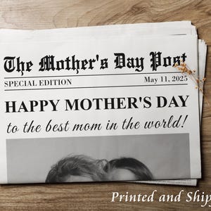Personalized Mother's Day Newspaper Printed/mothers Day Invitation ...