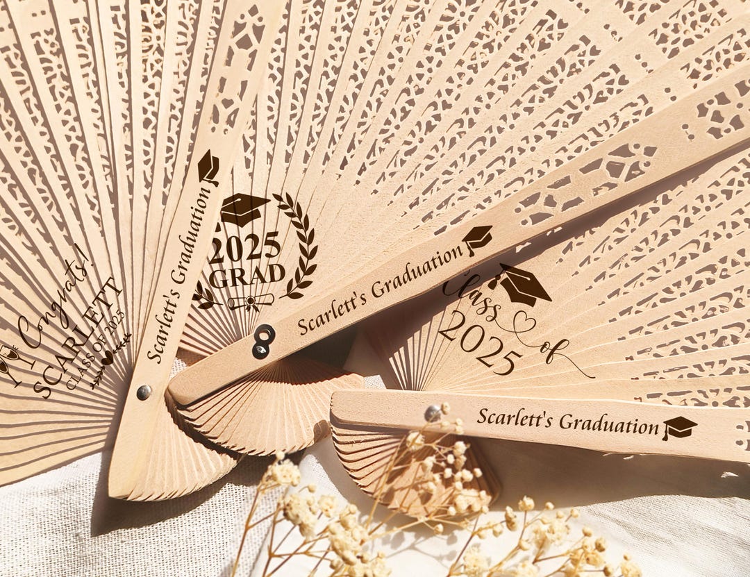 Custom Graduation Program Hand Fans, Personalized Party Favor for ...