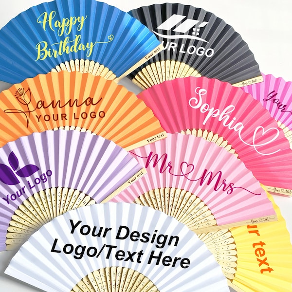 Personalized Logo Fans - Etsy UK
