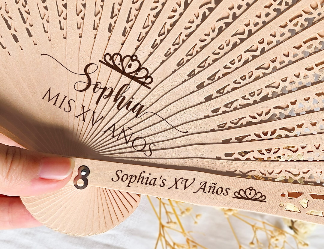 Personalized Fan Favors for Quinceañera/wooden Fans for Sweet 16 Gifts ...