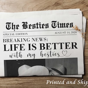 Custom Printed and Shipped Newspaper/besties Photoshoot Newspaper/the ...