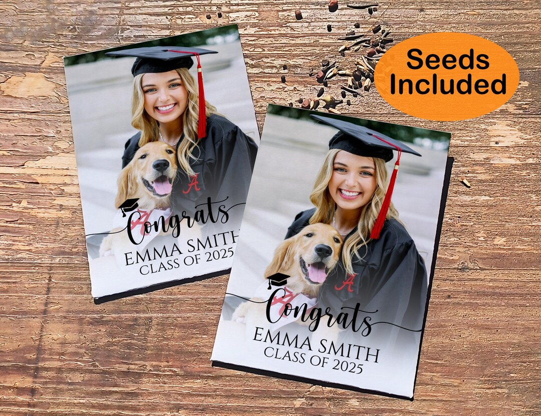 Photo Graduation Wildflower Seed Packet Personalized Seed Packets Favor ...