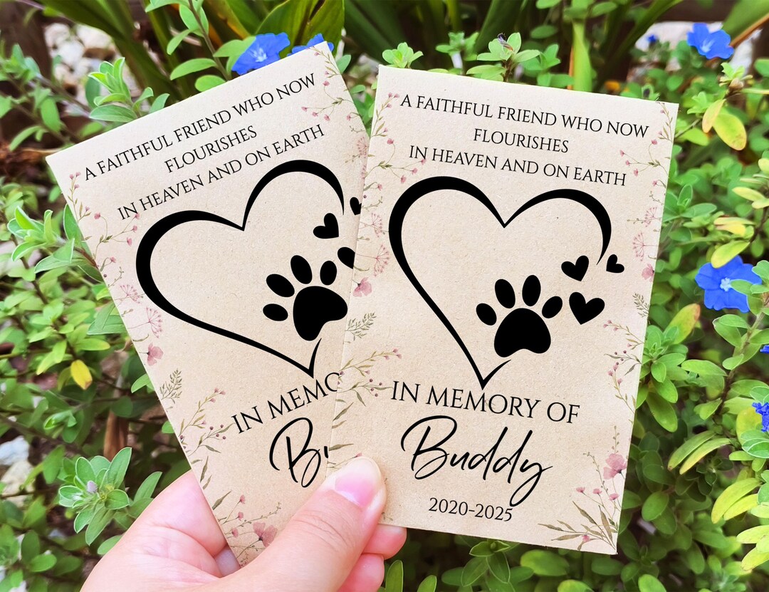 In Loving Memory Wildflower Seed Packet, Pet Memorial Seed Favors, Dog ...
