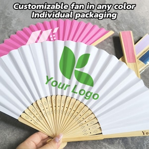 Personalised Coloured Paper Fans/custom Logo Folding Fan/add Any Text ...