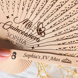 Personalized Fan Favors for Quinceañera/wooden Fans for Sweet 16 Gifts ...