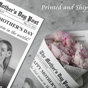 Custom Printed Mother's Day Newspaper, Newspaper Flower Insert for Moms ...
