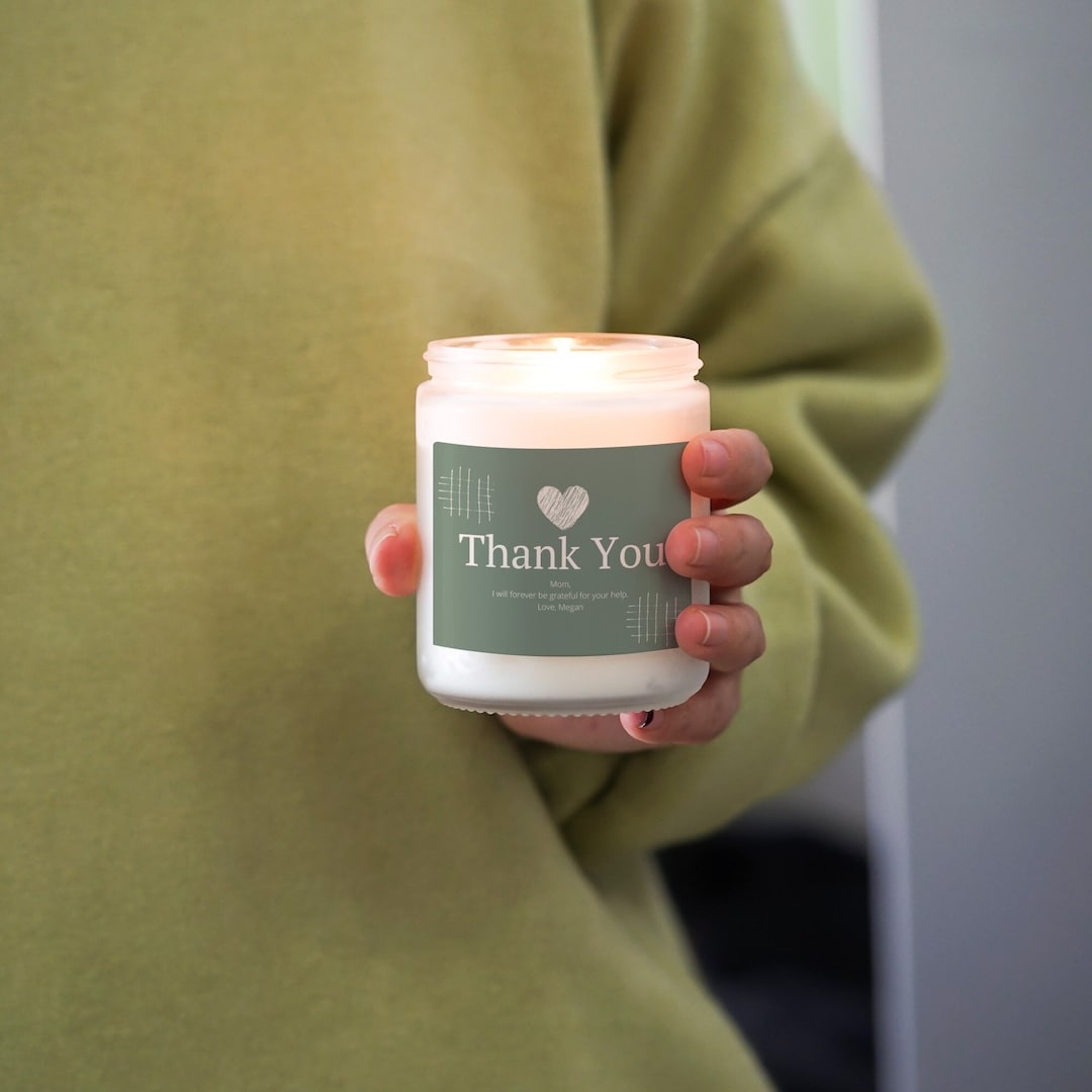 Thank You Gift, Thank You Candle, Personalized Scented Soy Candle ...