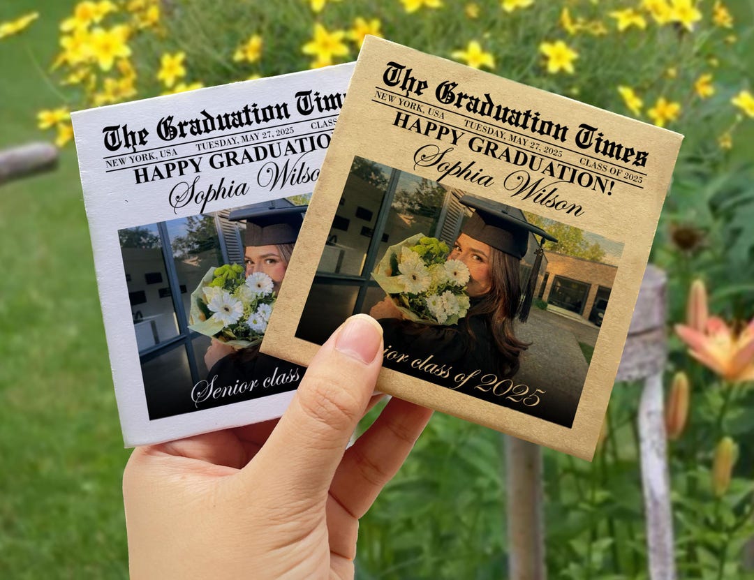 Newspaper Graduation Seed Packet With Photo, Custom Wildflower Seed ...