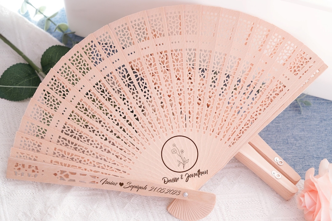 Personalized Wedding Fans, Custom Engraved Hand Fan, Bridal Shower ...