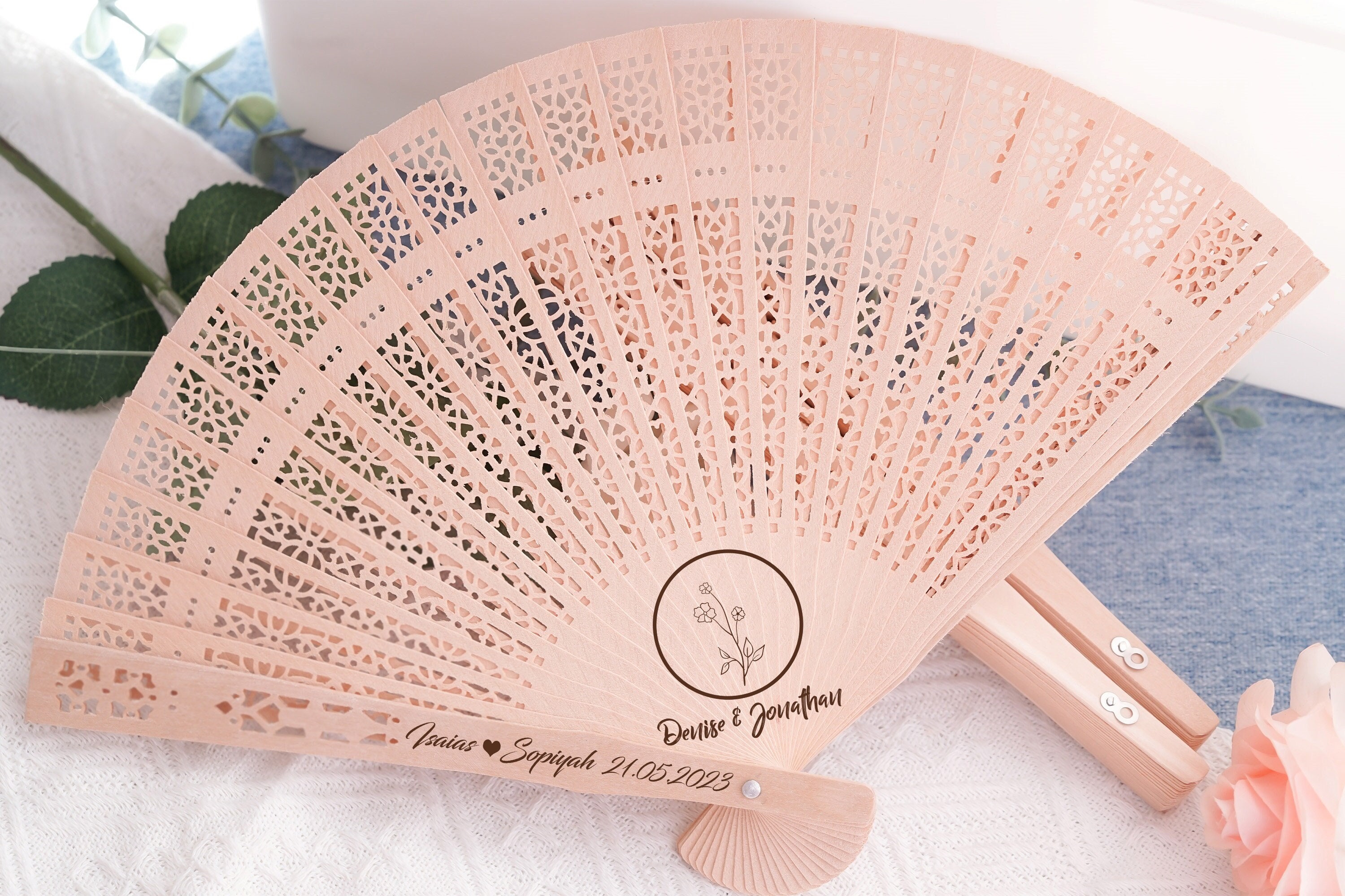 Personalized Wedding Fans, Custom Engraved Hand Fan, Bridal Shower ...